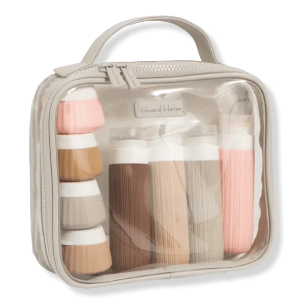 House Of Harlow 1960 The Blockbuster Clear Pvc Travel Bottle Kit - Grey