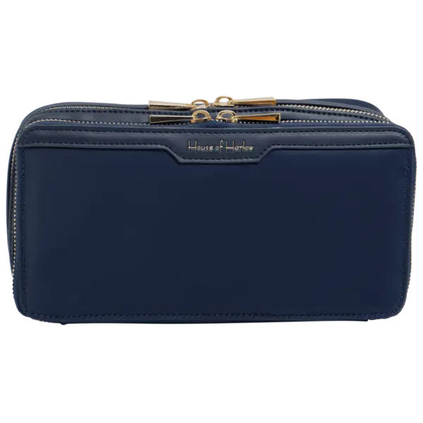 House Of Harlow 1960 Twill Nylon Cosmetic Organizer - Navy