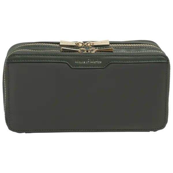House Of Harlow 1960 Twill Nylon Cosmetic Organizer - Olive