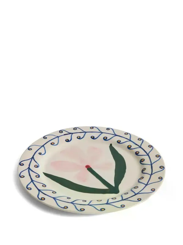 HAY La Pittura Floral-motif Plate - Neutrals