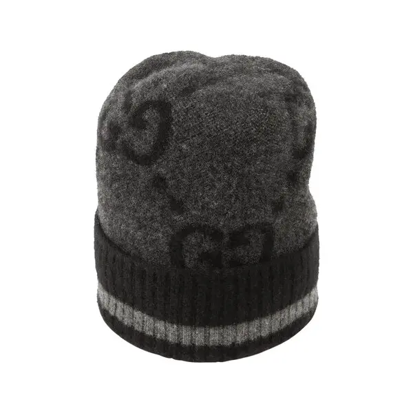 Gucci Gg Knit Cashmere Beanie - Grey