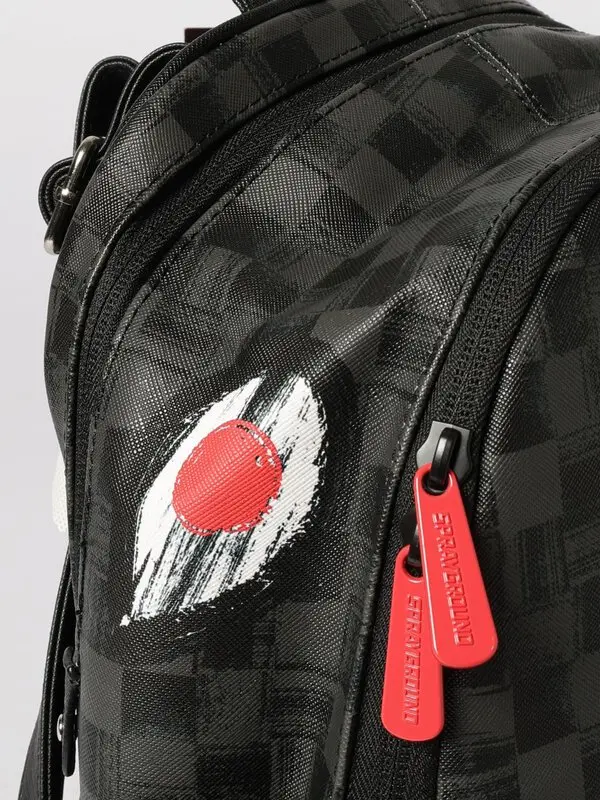 SPRAYGROUND Scribble Shark Savage Saffiano Check Synthetic Leather Backpack