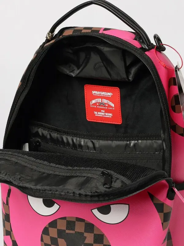 SPRAYGROUND Bear Shark Saffiano Faux Leather Backpack - Pink