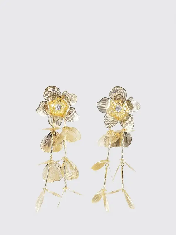 SELF-PORTRAIT Floral Dangle Earrings - Gold