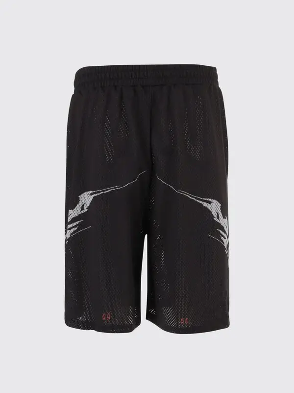 44 LABEL GROUP Printed Cotton Sports Shorts - Black