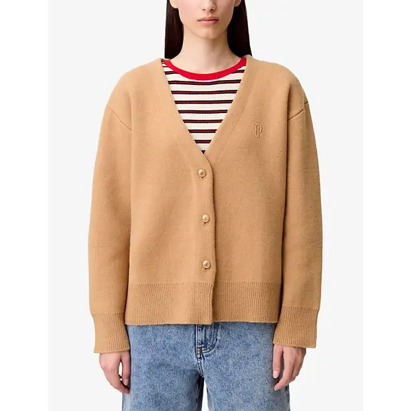Claudie Pierlot Oversized Wool-blend Cardigan - Camel