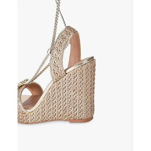 Carvela Marina High Wedge Raffia Sandals
