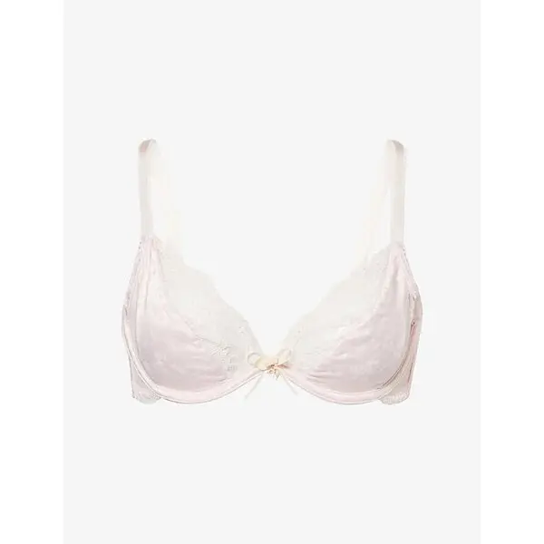 Lounge Caia Plunge Lace Satin Bra - Pink