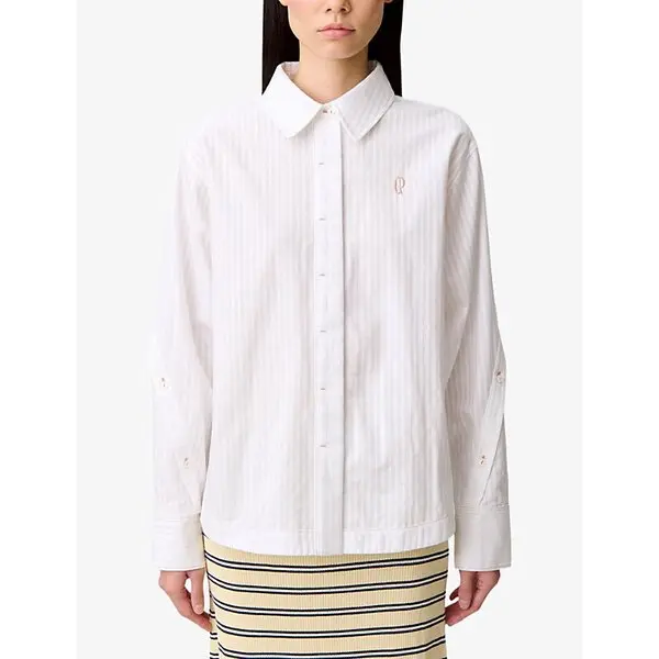 Claudie Pierlot Striped Cotton Poplin Shirt