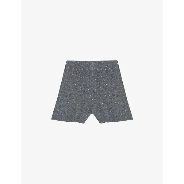 Maje Rhinestone-embellished Wool-blend Shorts