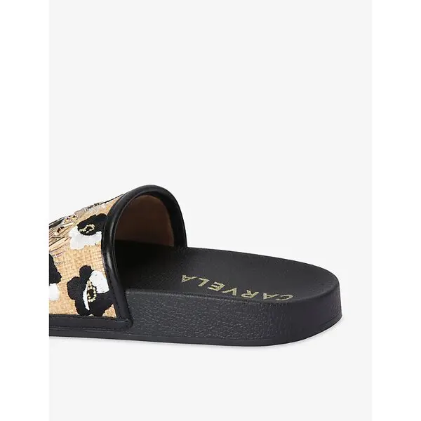 Carvela Giorgia Flower Raffia Sliders