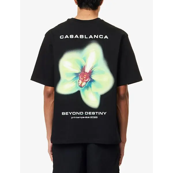 Casablanca Glitch Orchid Oversized Cotton-jersey T-shirt