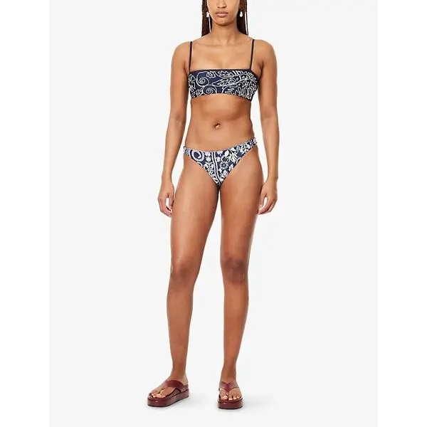 Agua Bendita Ilu Floral-print Reversible Bikini Bottoms - Multicolor