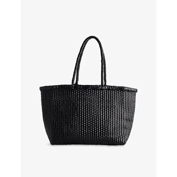 Dragon Diffusion Woven Leather Tote - Black