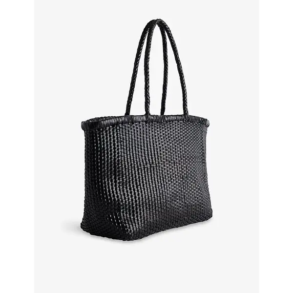 Dragon Diffusion Woven Leather Tote - Black