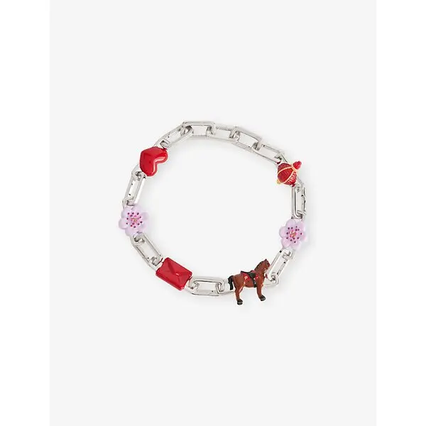 POUBEL Lunar New Year Sterling Silver Charm Bracelet - Silver Red