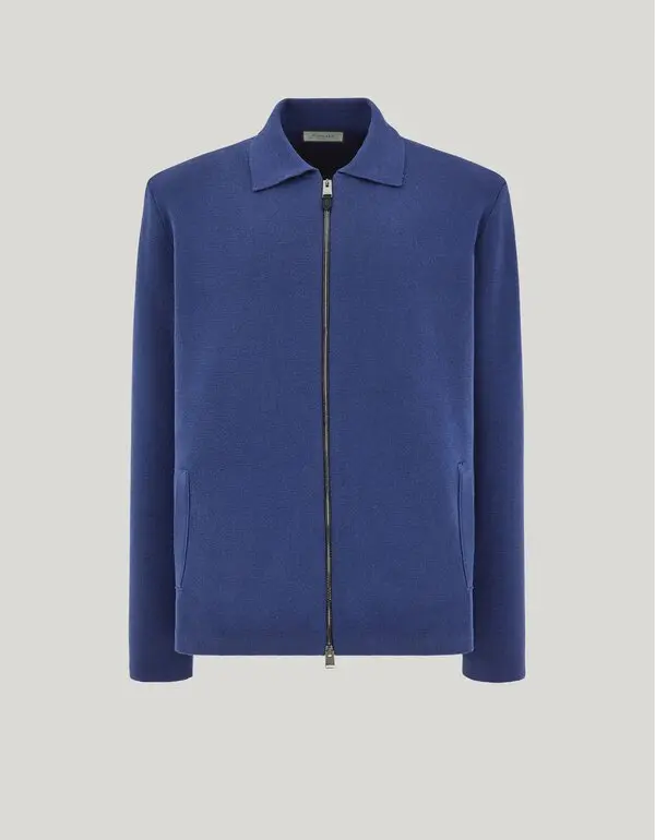 Canali Cotton-modal Blend Jacket - Blue