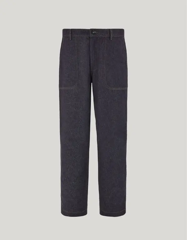 Canali Stretch Denim Fatigues - Blue