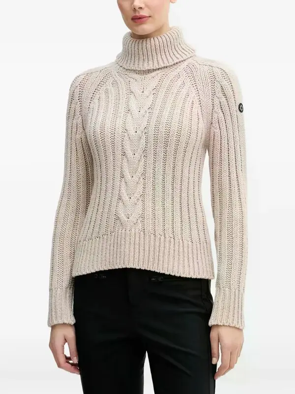 NEWLAND Cable Knit Roll-neck Sweater