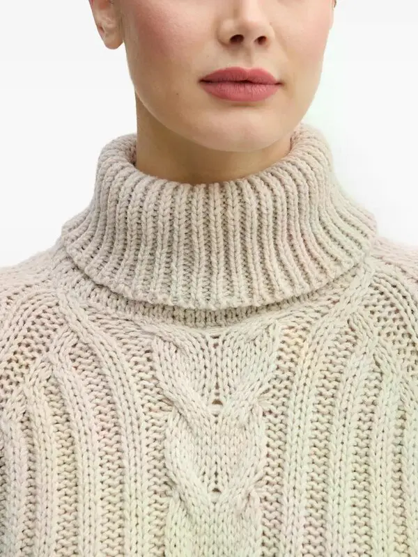 NEWLAND Cable Knit Roll-neck Sweater