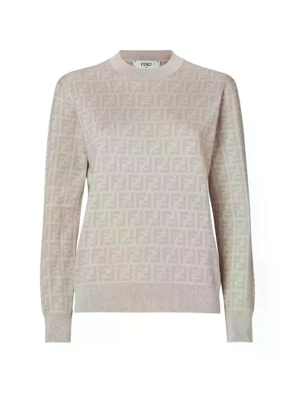 Fendi Jacquard-motif Sweater - Neutrals