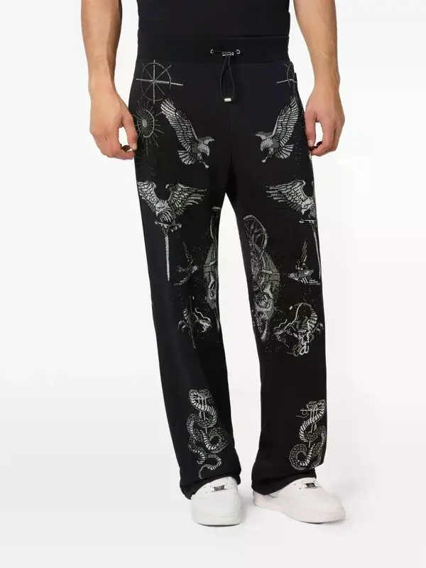 Philipp Plein Eagle-motif Drawstring Track Pants
