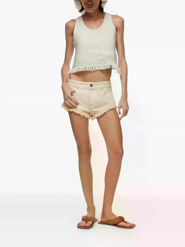 Attico Fringed Cropped Top