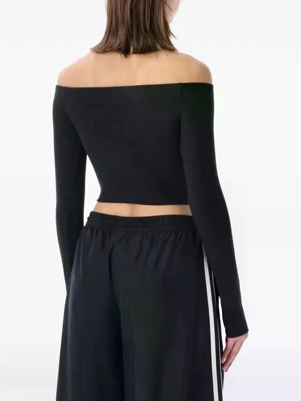 Adidas Off-shoulder Long-sleeve T-shirt - Black