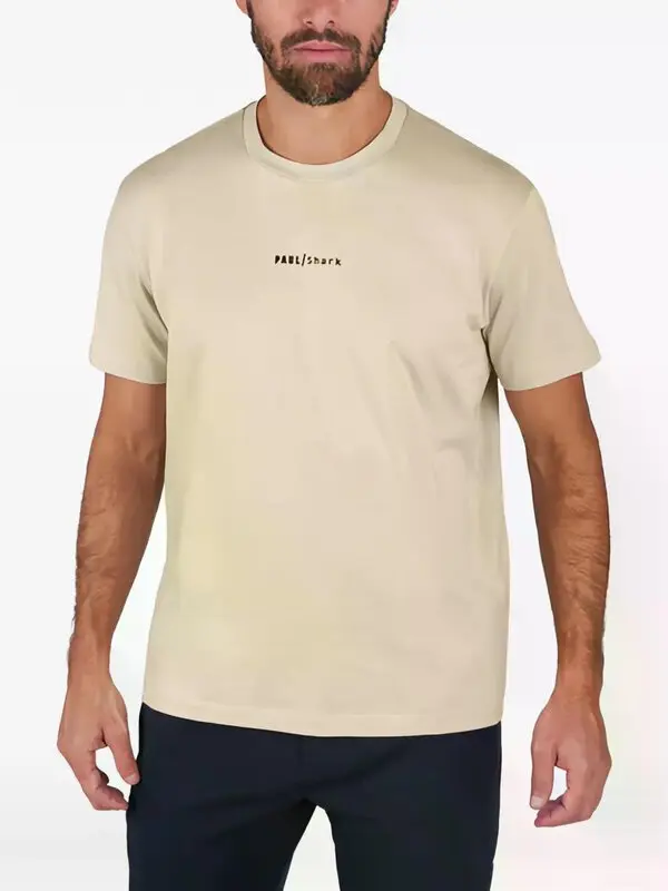 Paul & Shark Logo-print Jersey T-shirt - Neutrals