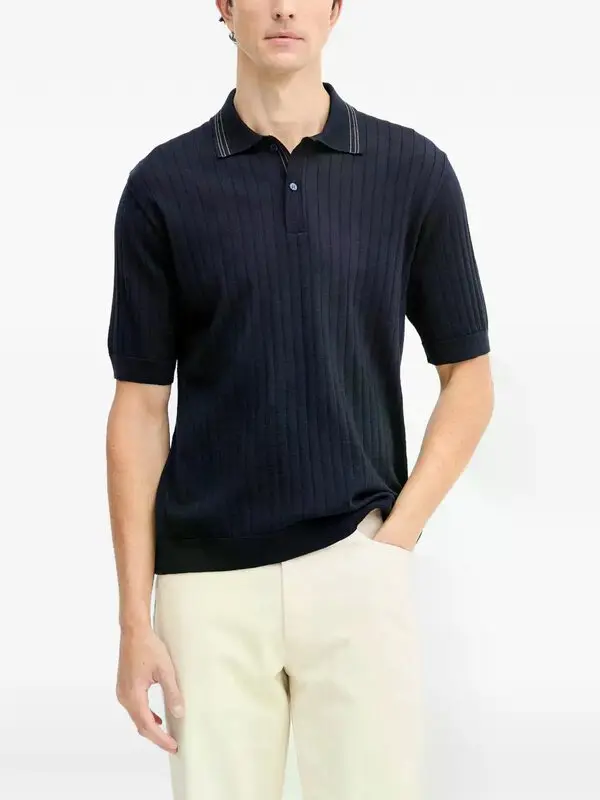 Paul & Shark Ribbed Collared Polo Shirt