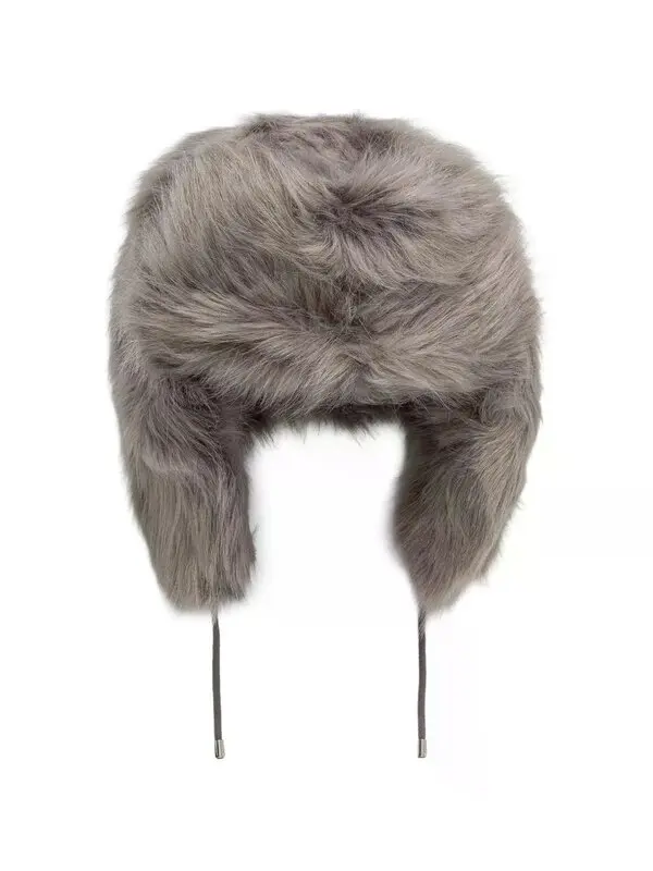Patrizia Pepe Faux Fur Trapper Hat - Grey