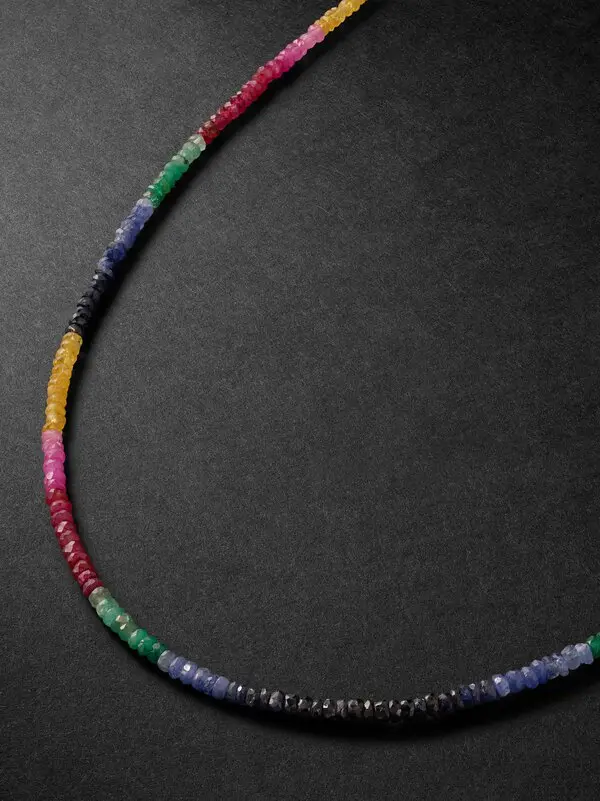 Jia Jia Dark Rainbow Gold Sapphire Beaded Necklace - Multi