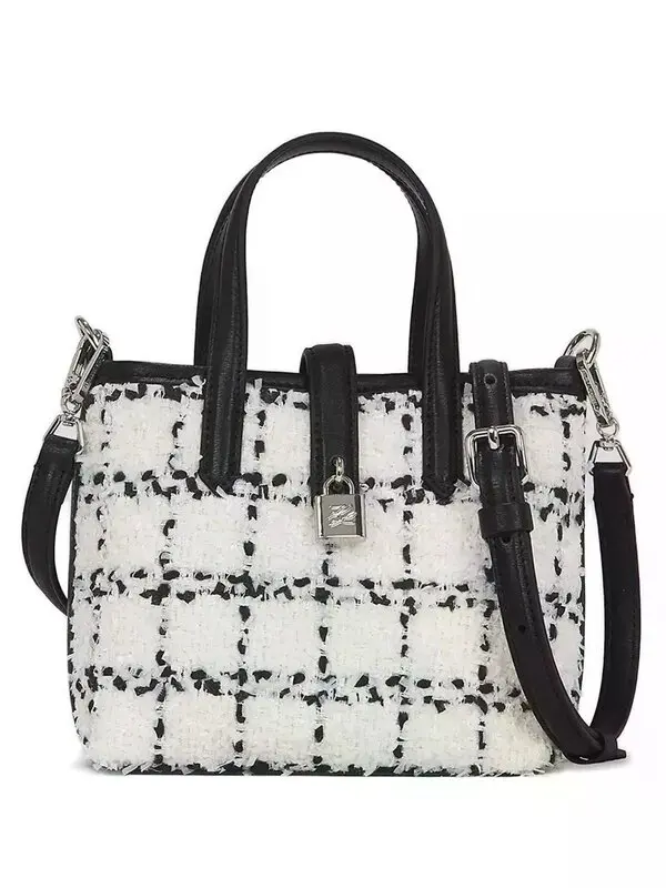 Karl Lagerfeld Check-pattern Padlock Tote