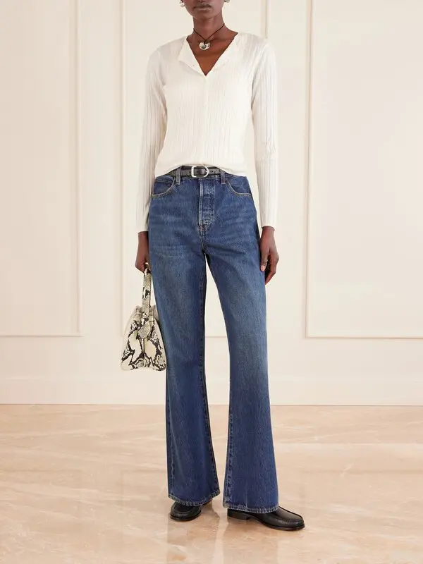 FRAME Ribbed Cashmere And Silk-blend Cardigan