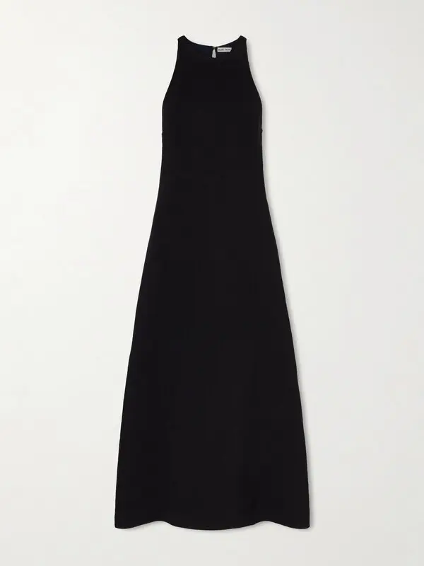 BLAZÉ MILANO Skyros Pleated Crepe Midi Dress - Black