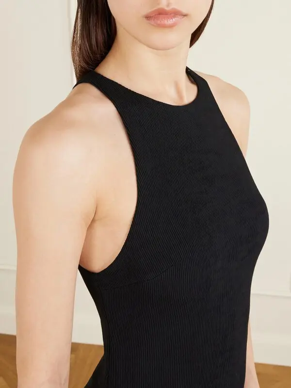 BLAZÉ MILANO Skyros Pleated Crepe Midi Dress - Black