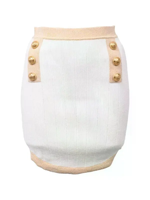 Balmain Button Knitted Mini Skirt