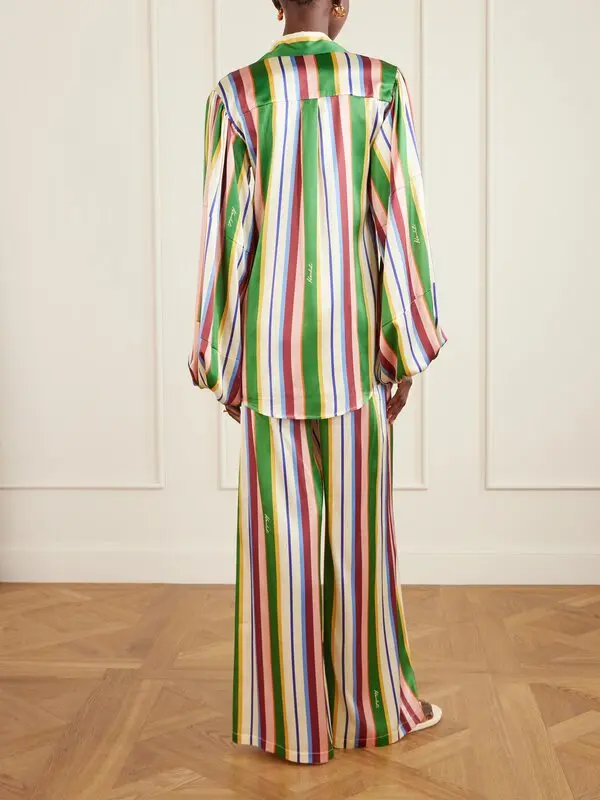CRISTIANO MARCHELI Mia Striped Stretch-silk Satin Shirt