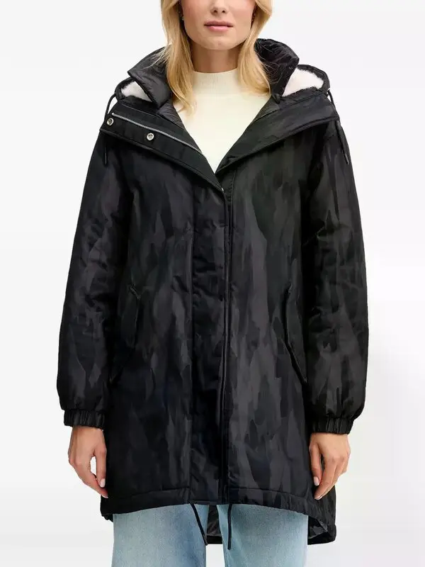 Sisley Hooded Patterned Parka Coat