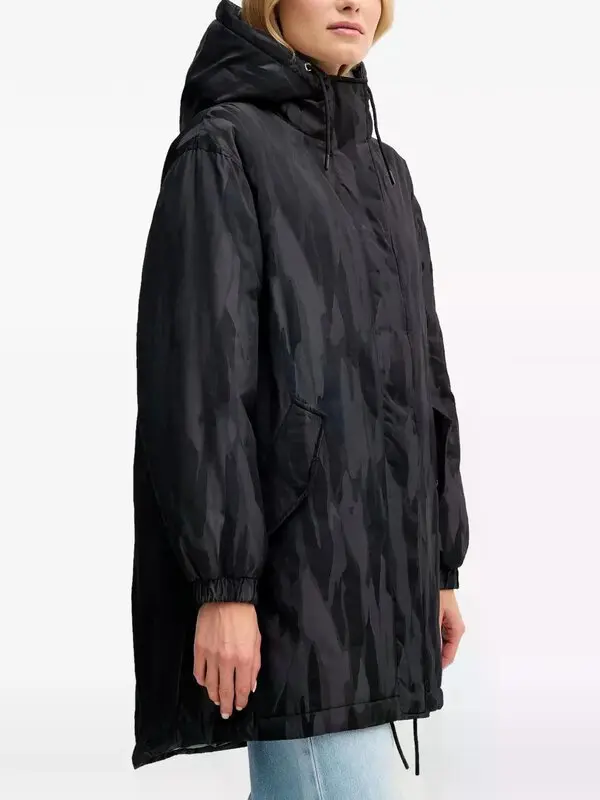 Sisley Hooded Patterned Parka Coat