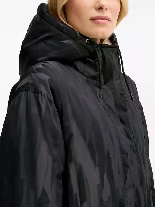 Sisley Hooded Patterned Parka Coat
