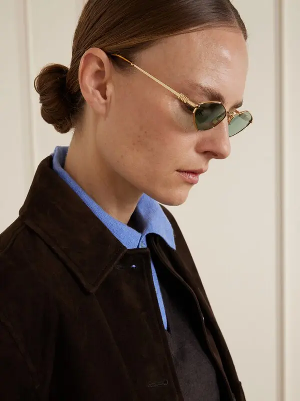Miu Miu Tone Hexagon Frame Sunglasses - Gold