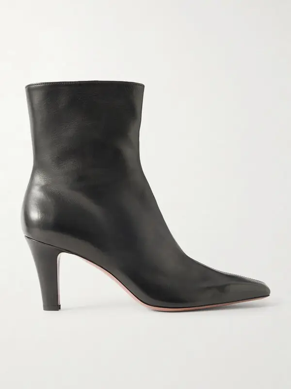 Paris Texas Belle 75 Leather Ankle Boots - Black