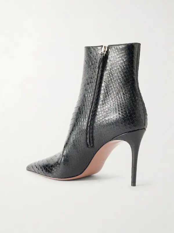Paris Texas Vera Snake-effect Leather Ankle Boots