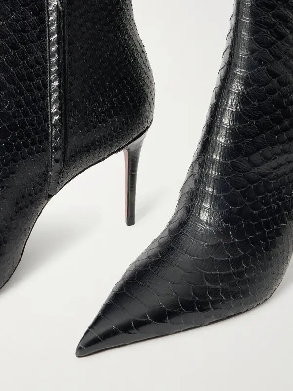 Paris Texas Vera Snake-effect Leather Ankle Boots