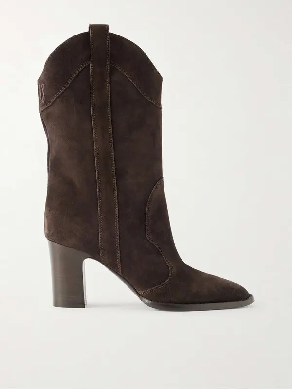 Paris Texas Lavinia Suede Knee Boots - Chocolate