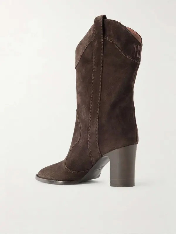 Paris Texas Lavinia Suede Knee Boots - Chocolate