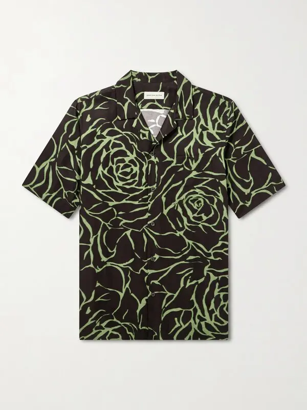 Dries Van Noten Camp-collar Printed Twill Shirt