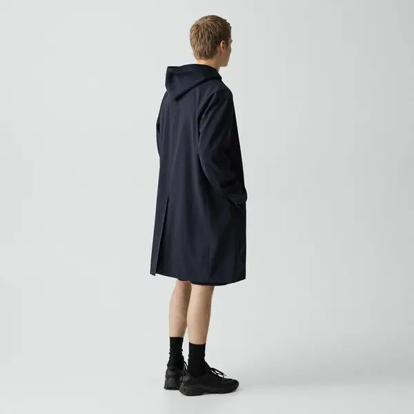 Theory Balmacaan Coat In Motion Wool - Eclipse