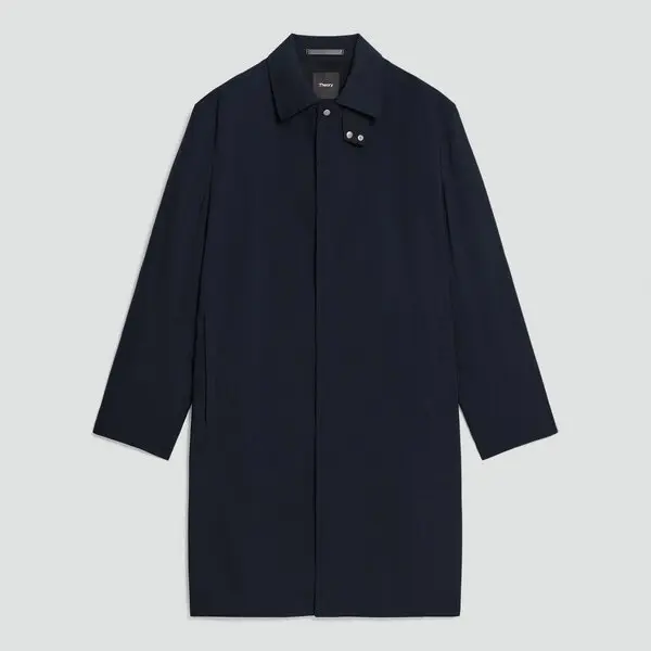 Theory Balmacaan Coat In Motion Wool - Eclipse